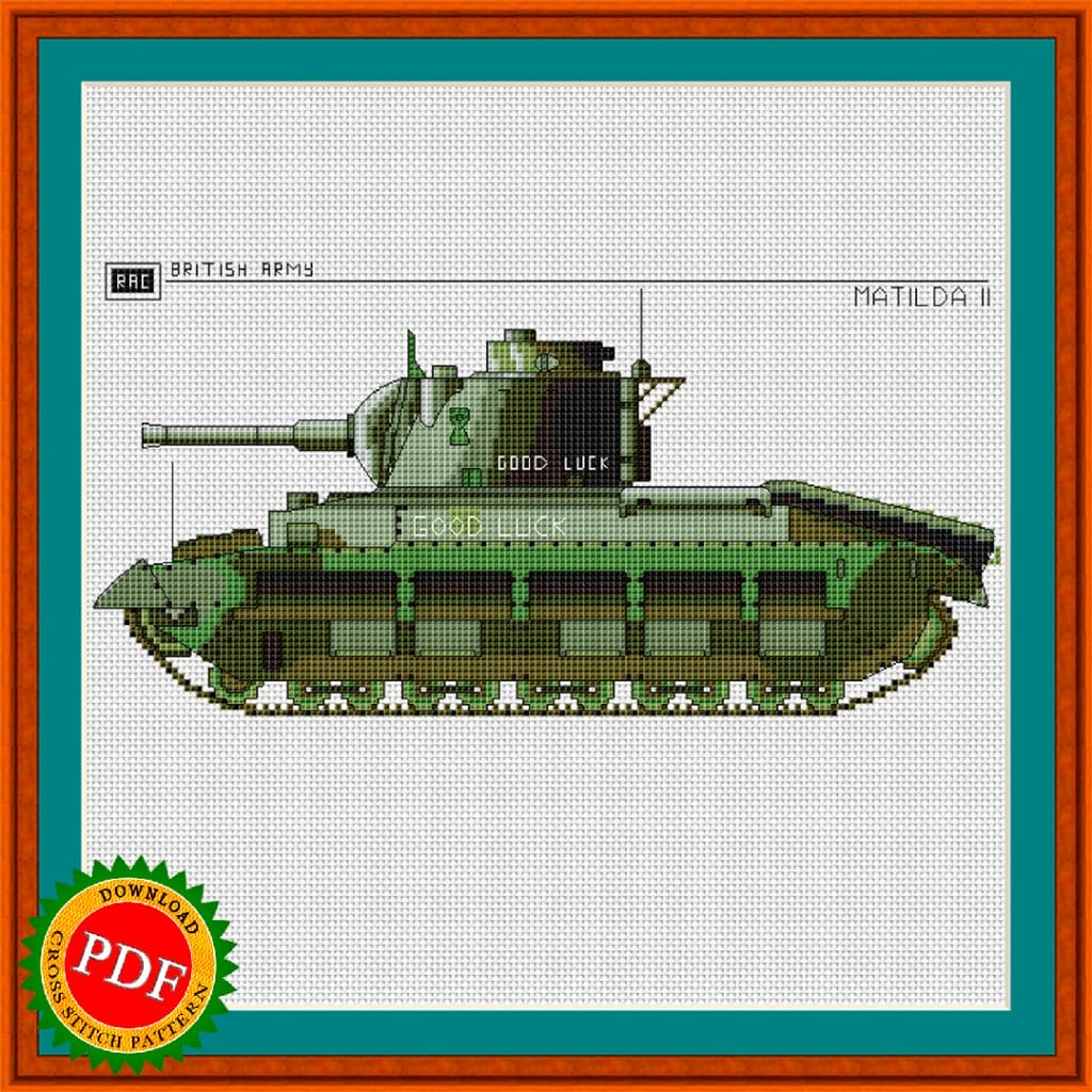 Matilda Cross Stitch Pattern | WWII British Infantry Tank | Matilda II ...