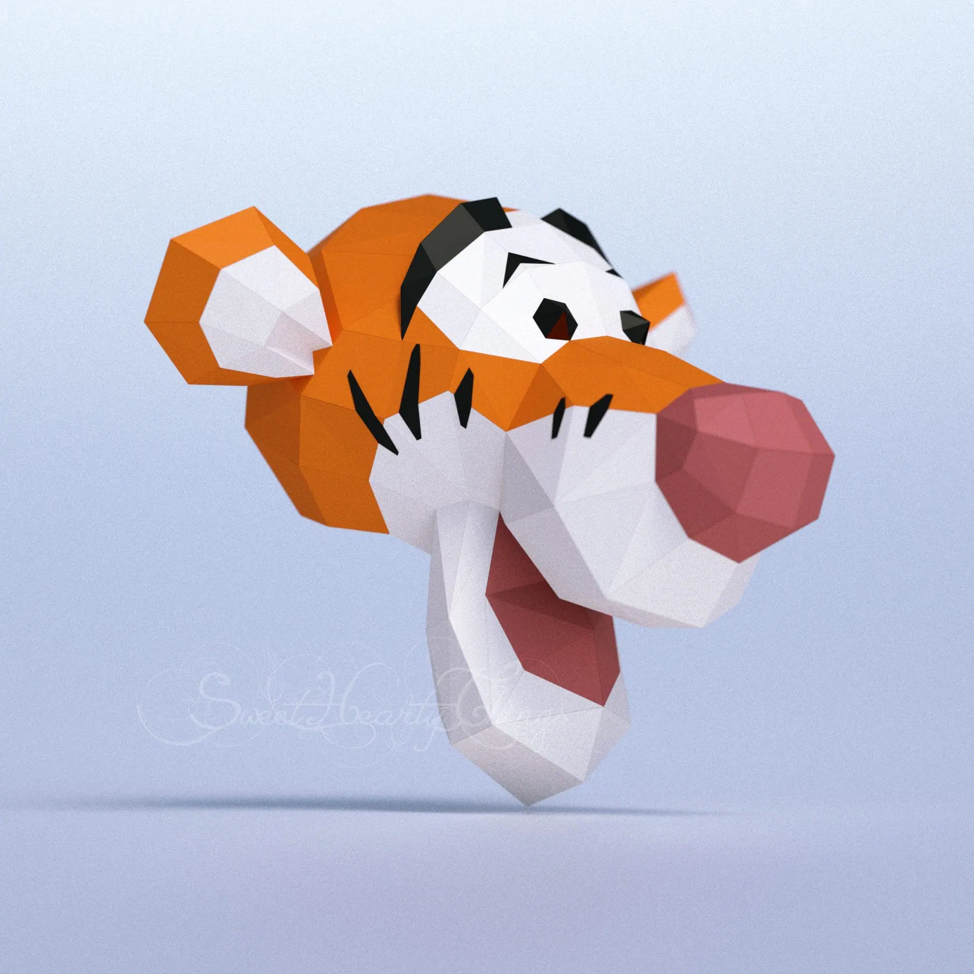 3d Papercraft Winnie’s Tigger Mask PDF DXF Templates - Crealandia
