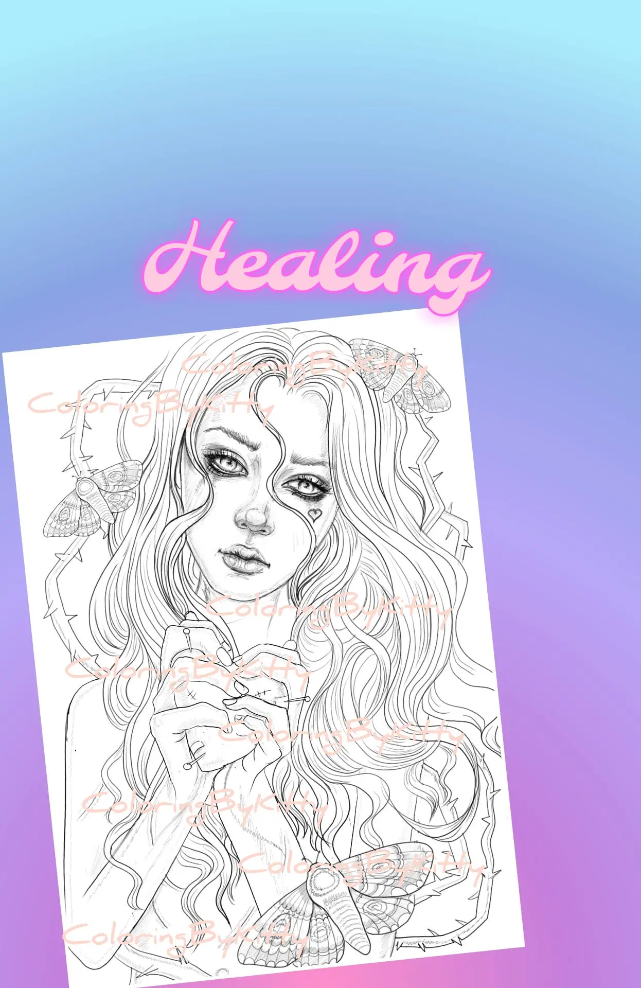 Single coloring page "Healing" - Crealandia