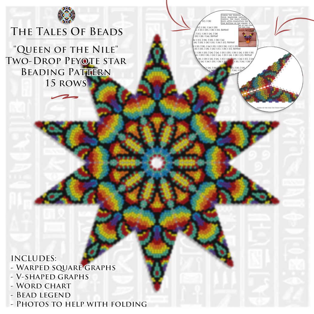 Two-Drop Peyote Star Pattern - Queen of the Nile - Beaded Stars ...