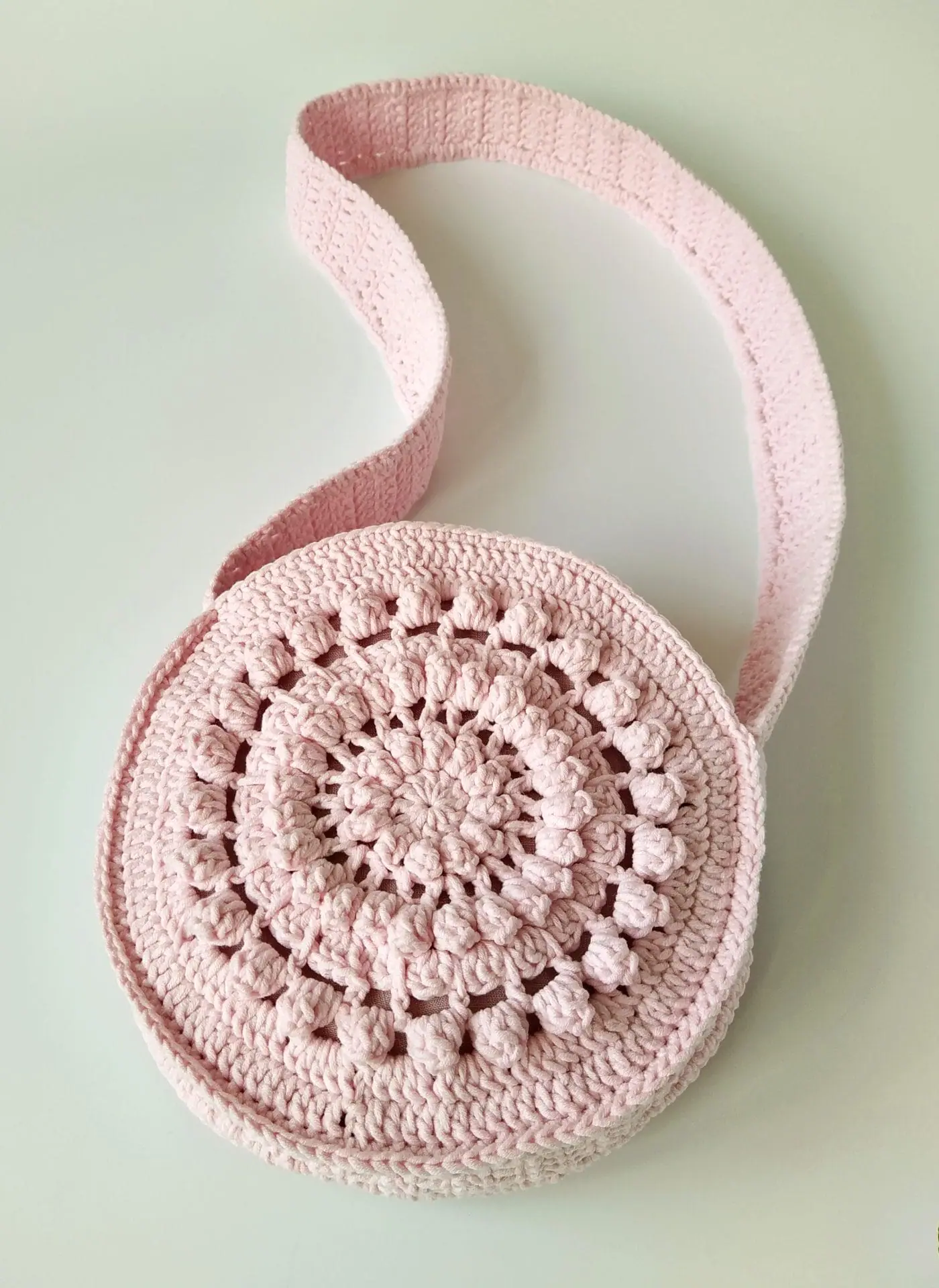 crochet bag crossbody round easy pattern for beginner
