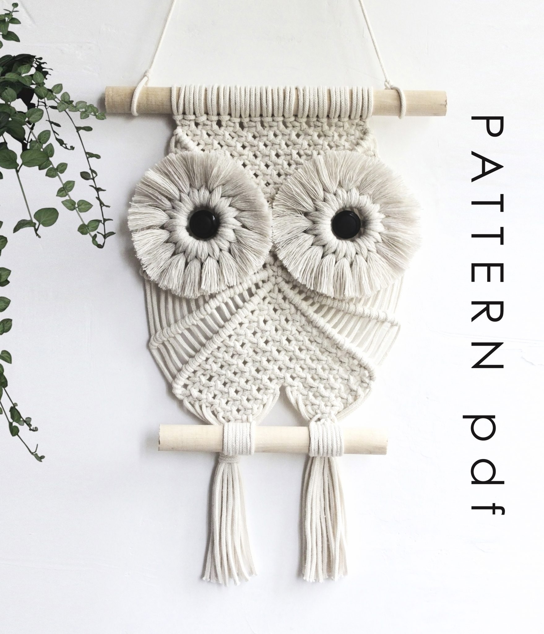 Macrame OWL Pattern Pdf, Wall Hanging DIY tutorial for beginners ...