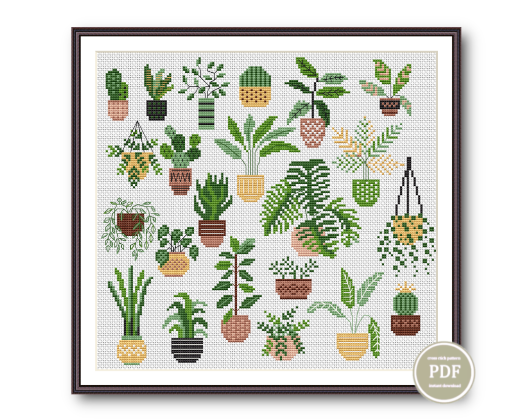 Cross Stitch Pattern Plants Set 21 Home Garden Modern Cross Stitch ...