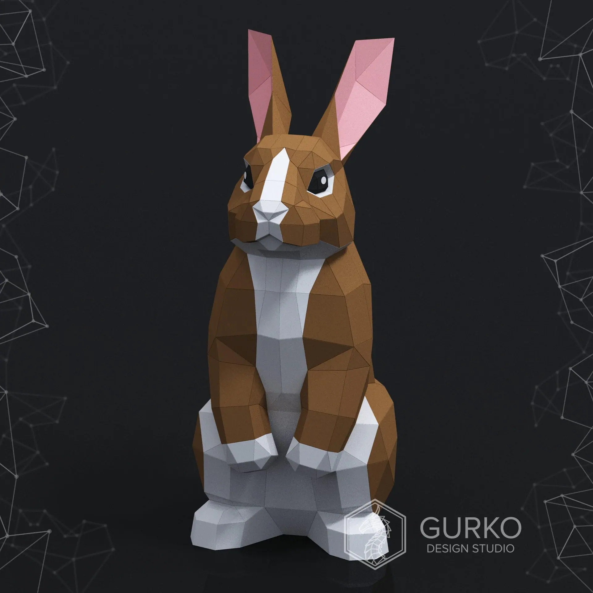 Standing Rabbit (1900 mm) Papercraft, Pdf, Gurko, Pepakura - Crealandia