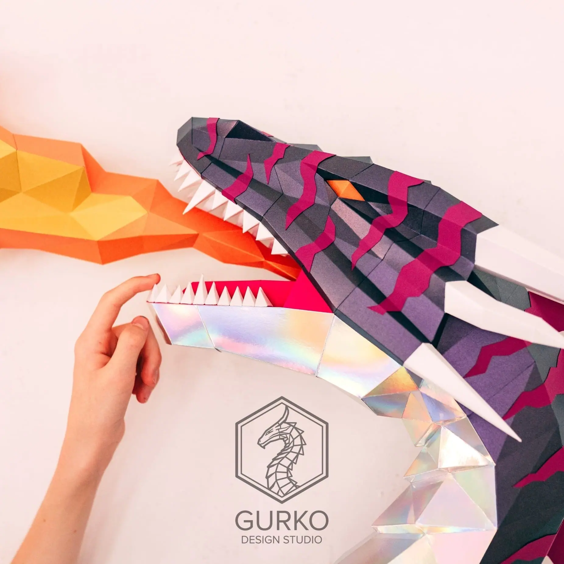 Papercraft Dragon With Flame, Pdf, Gurko, Pepakura, Template, DIY ...