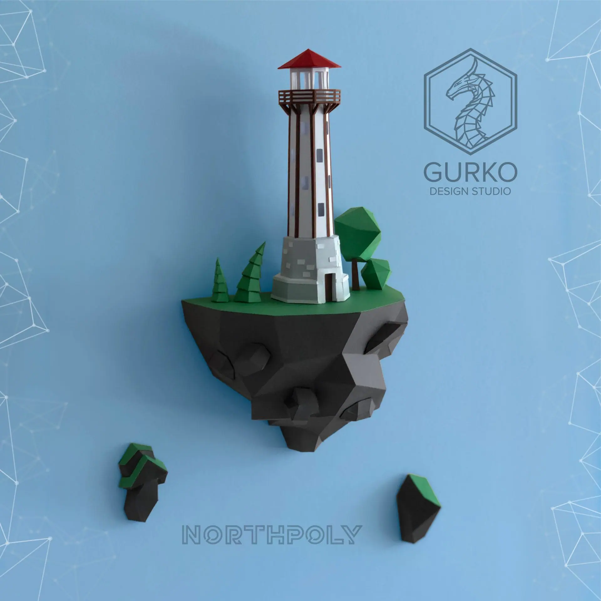 Papercraft Flying Island. Lighthouse, Pdf, Gurko, Pepakura, DIY ...