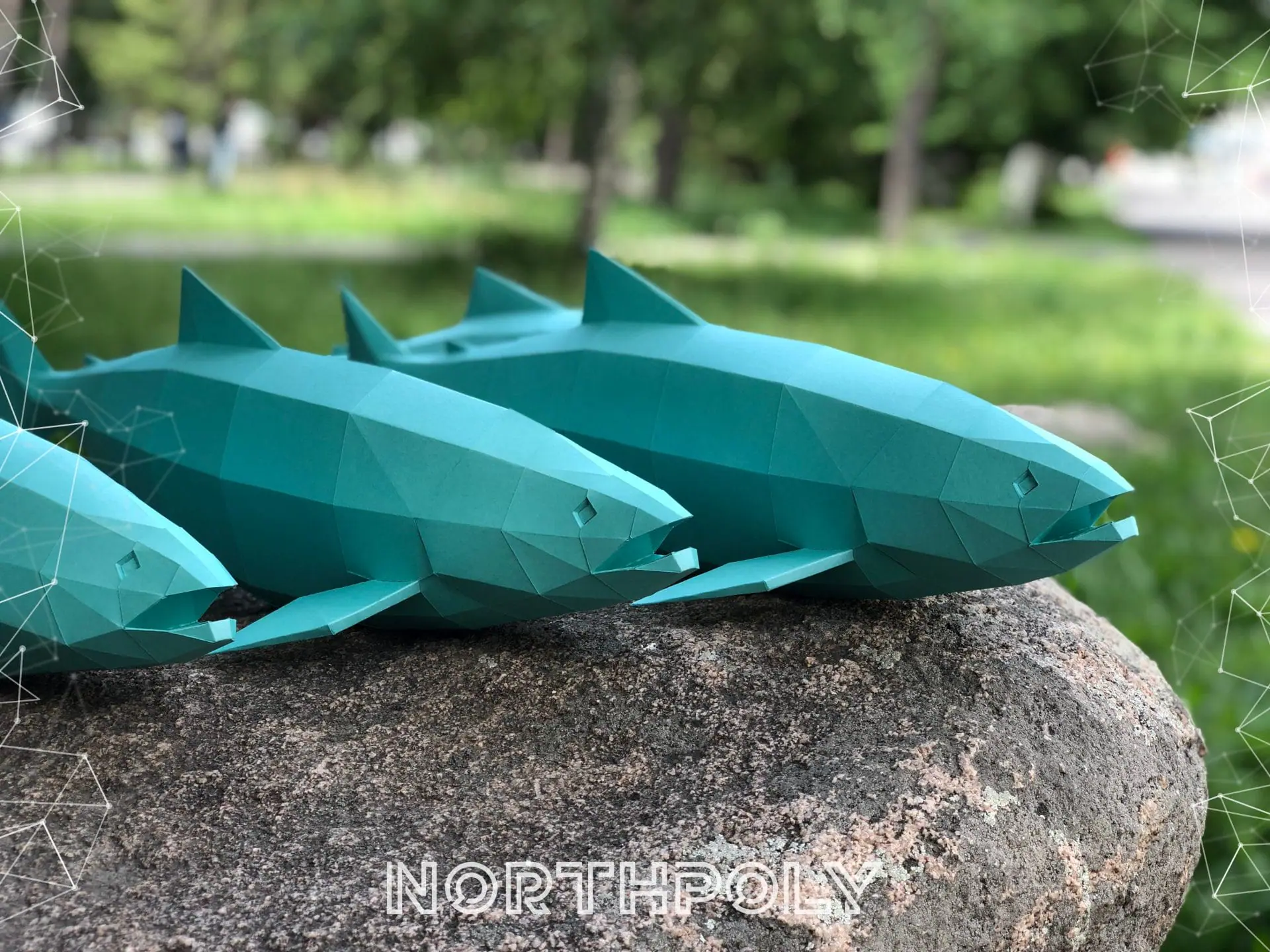 Papercraft Salmon 4 pieces, Fish, Pdf, Gurko, Pepakura, Low Poly ...