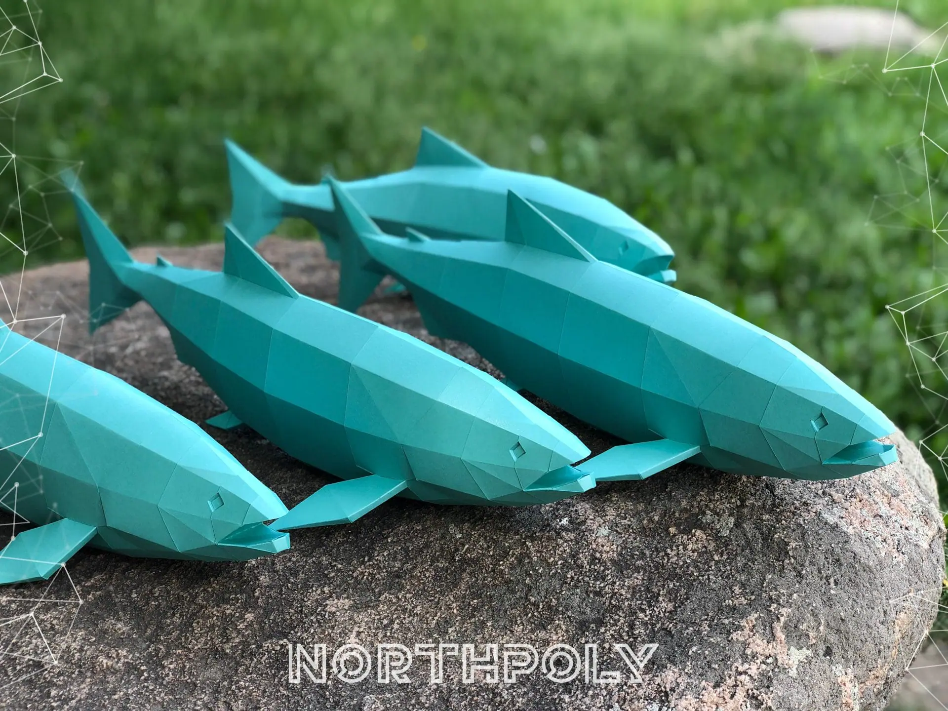Papercraft Salmon 4 pieces, Fish, Pdf, Gurko, Pepakura, Low Poly ...