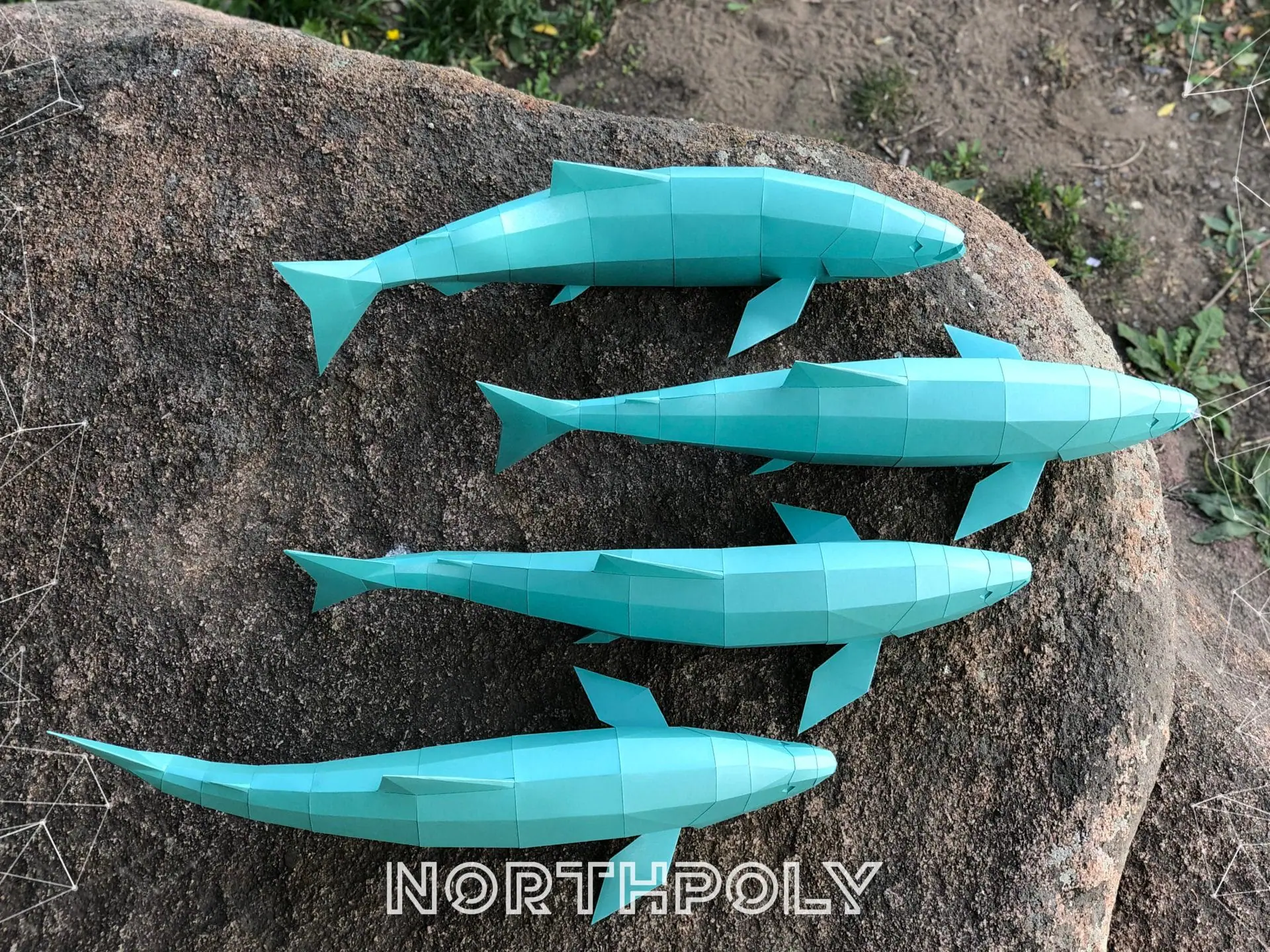 Papercraft Salmon 4 pieces, Fish, Pdf, Gurko, Pepakura, Low Poly ...