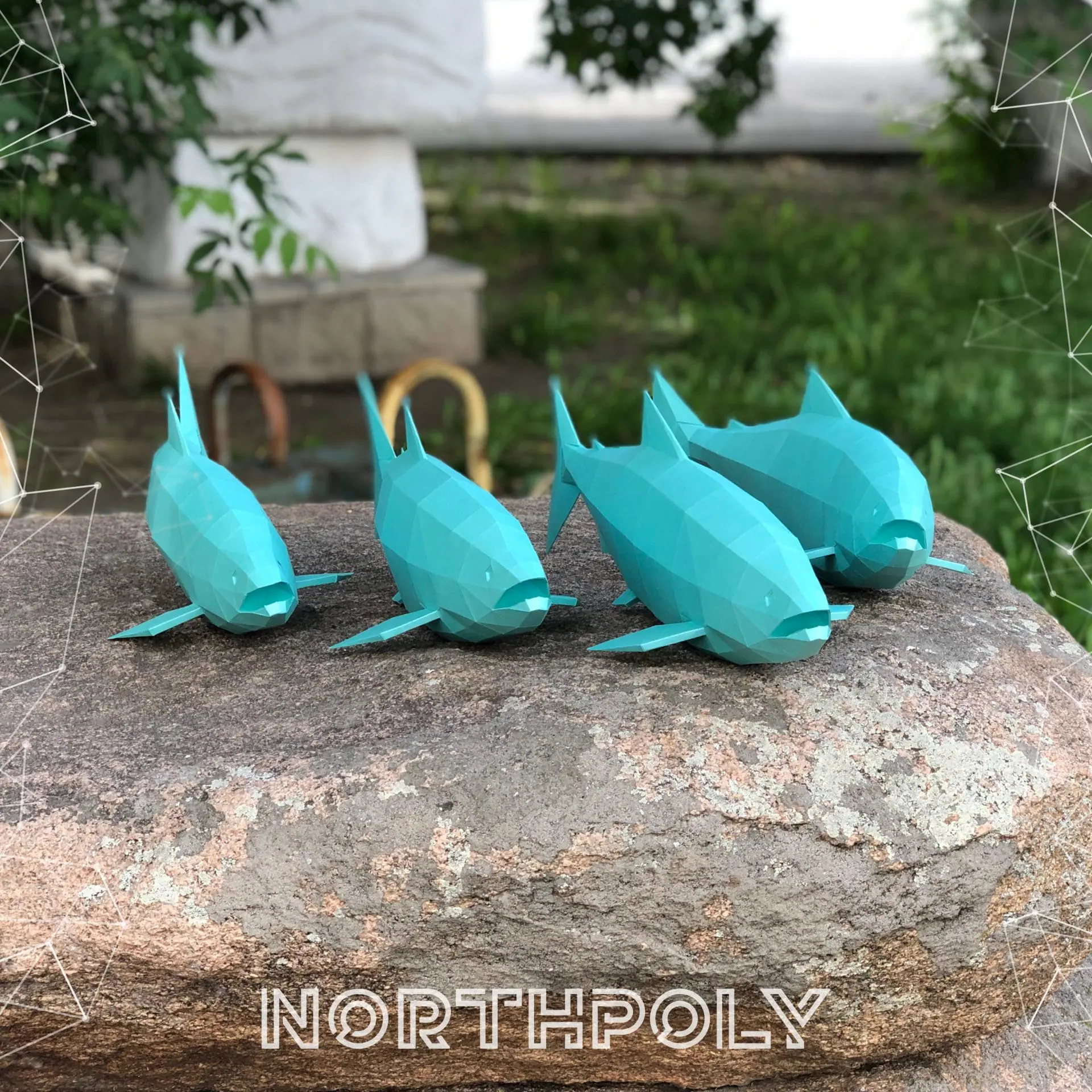 Papercraft Salmon 4 pieces, Fish, Pdf, Gurko, Pepakura, Low Poly ...