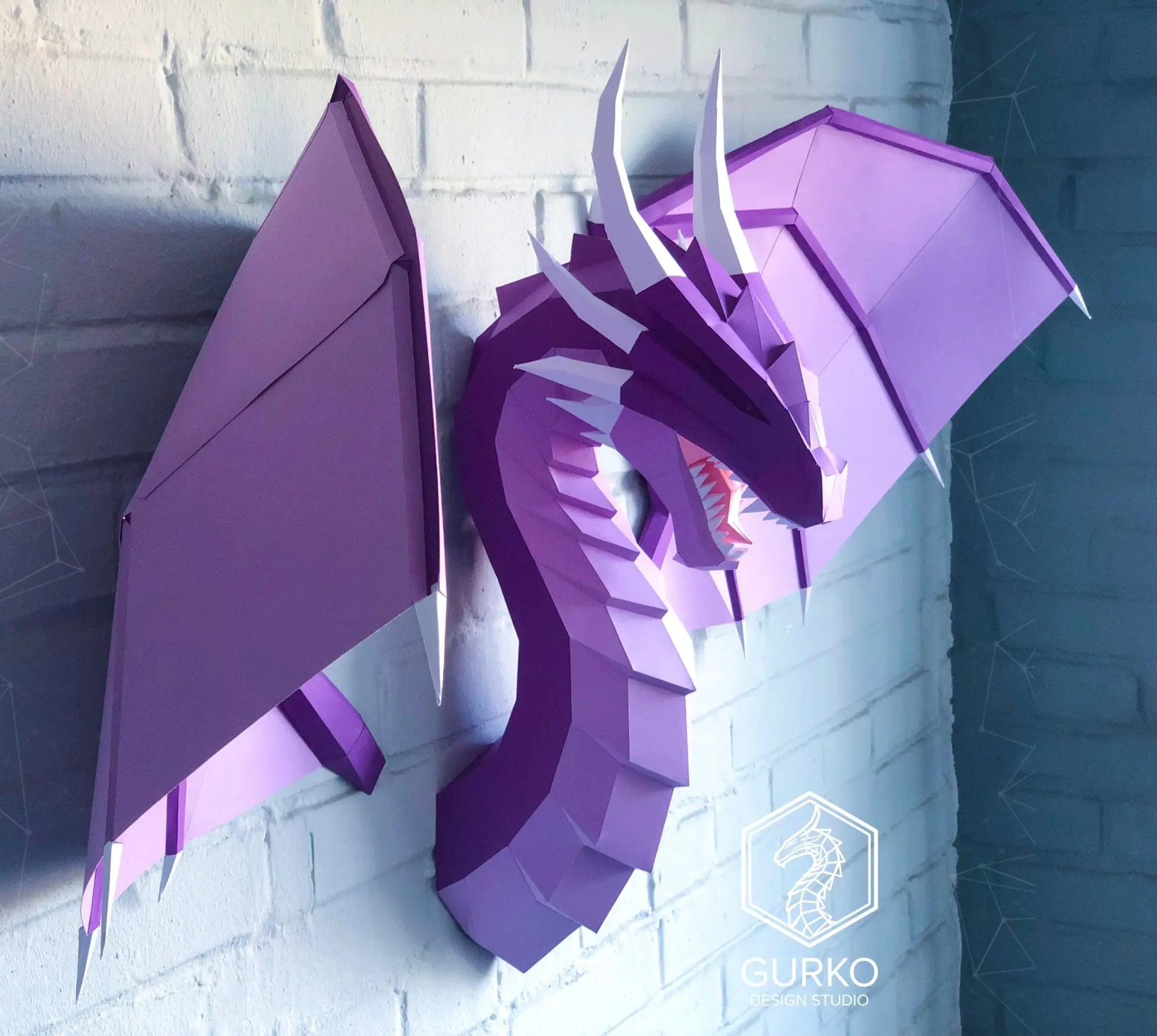 Papercraft Awesome Dragon With Wings, Pdf, Gurko, Template, DIY ...