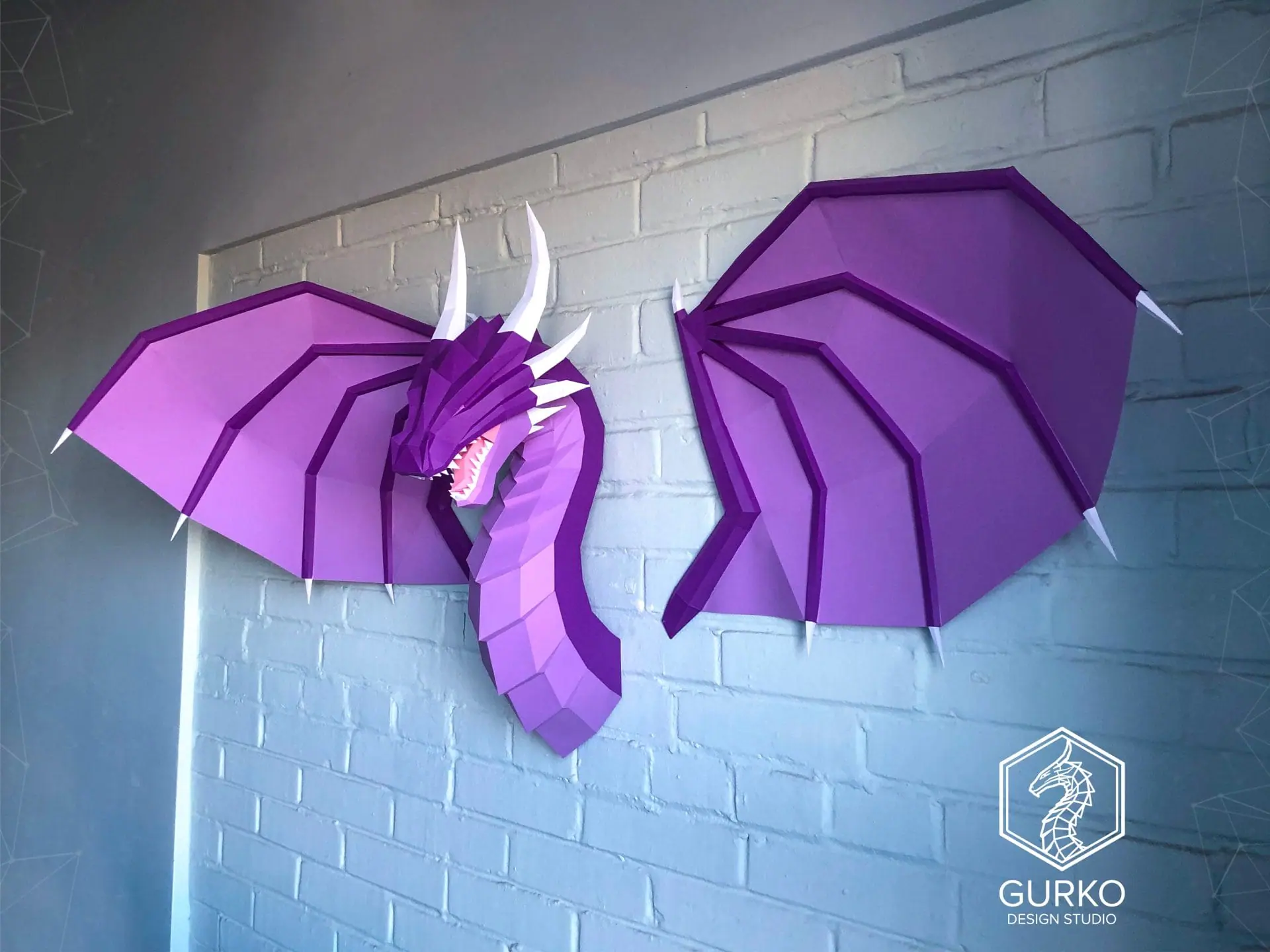 Papercraft Awesome Dragon With Wings, Pdf, Gurko, Template, DIY ...