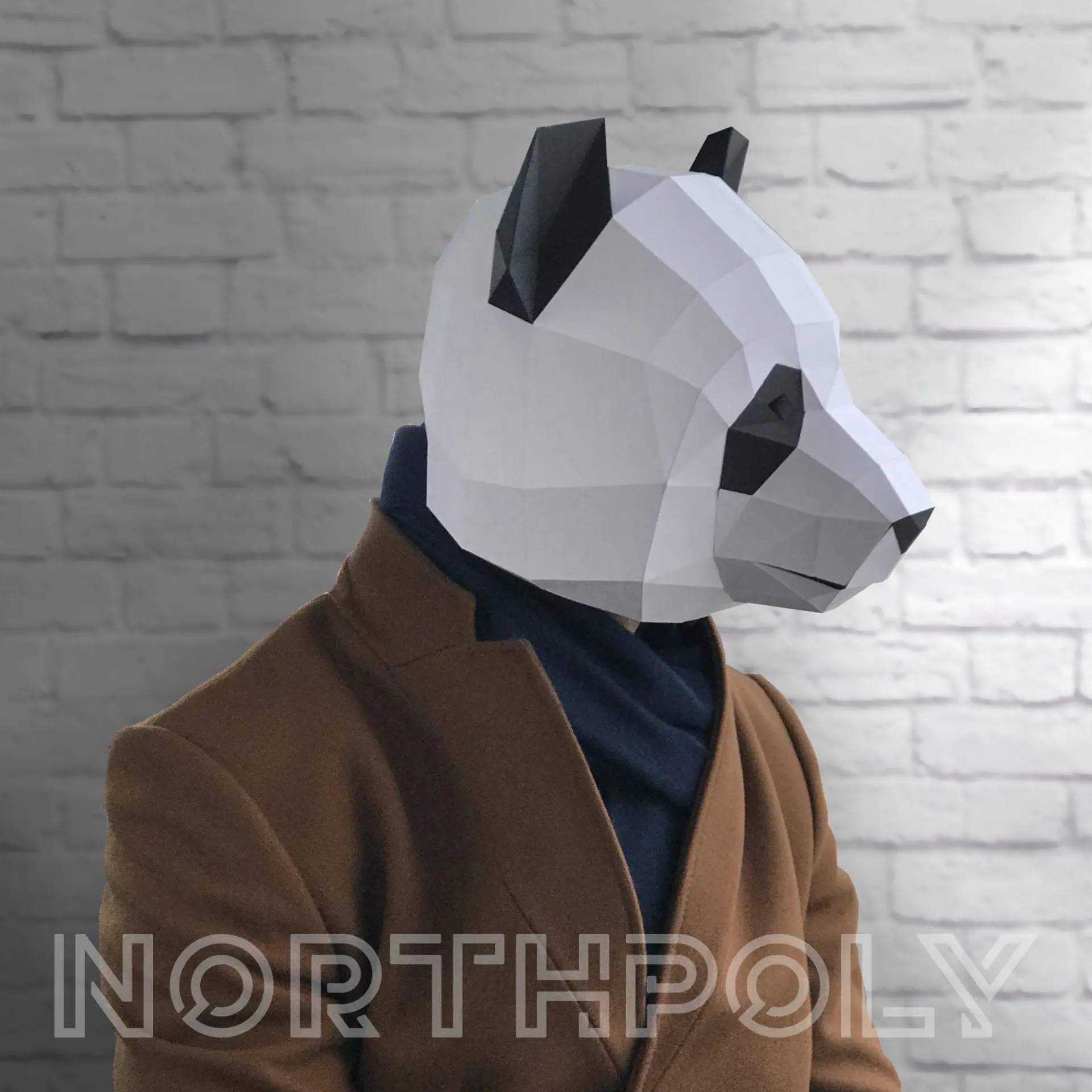 Panda Mask Papercraft, Bear Mask, Pdf, Gurko, Template, Low Poly ...