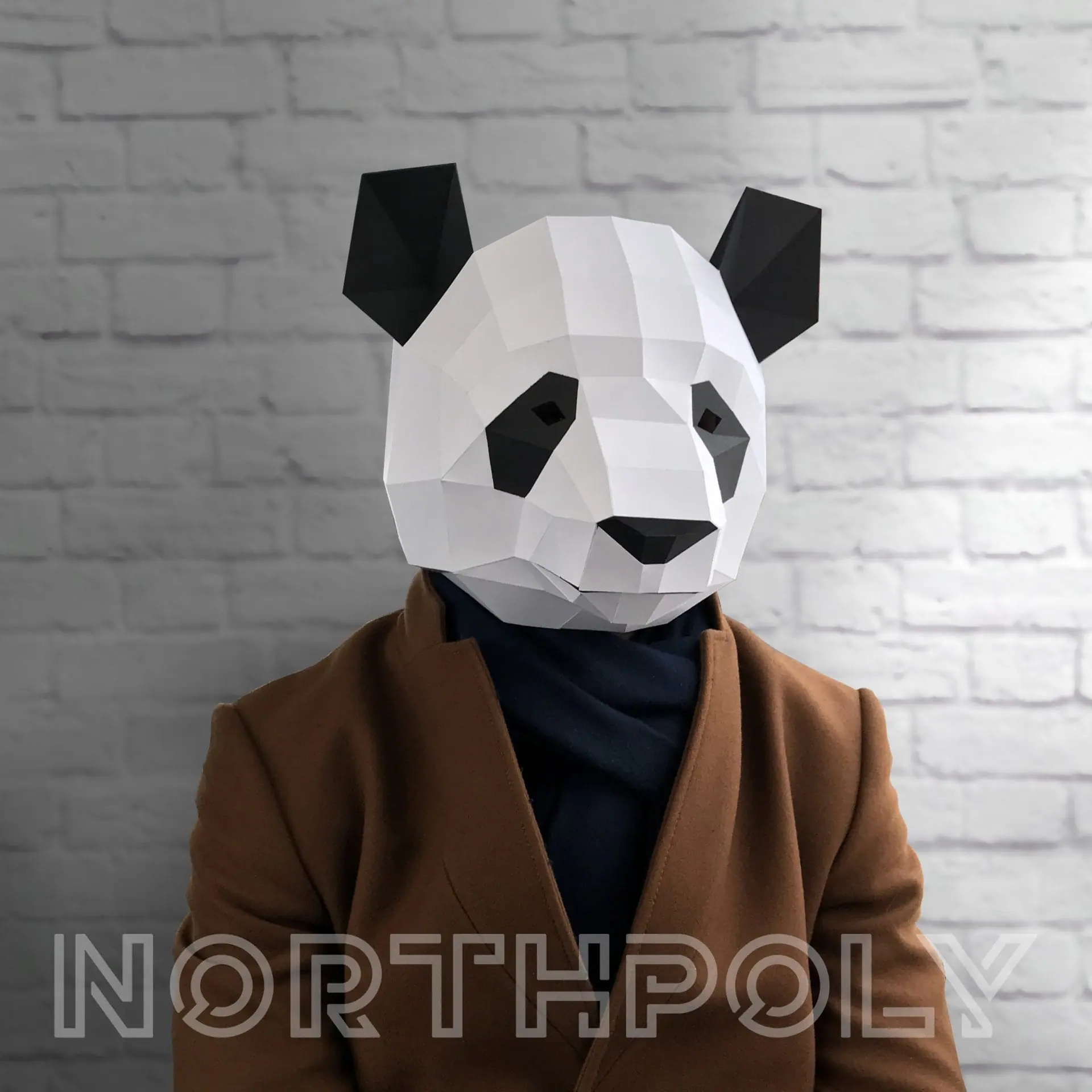 Panda Mask Papercraft, Bear Mask, Pdf, Gurko, Template, Low Poly ...