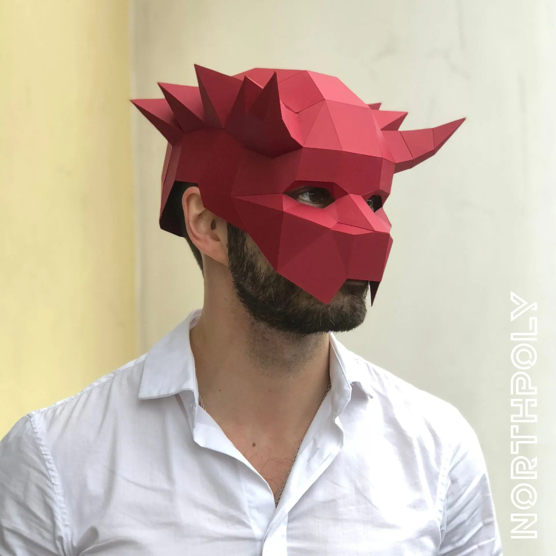Horns Mask Papercraft, Halloween, Pdf, Gurko, Template, Low Poly ...