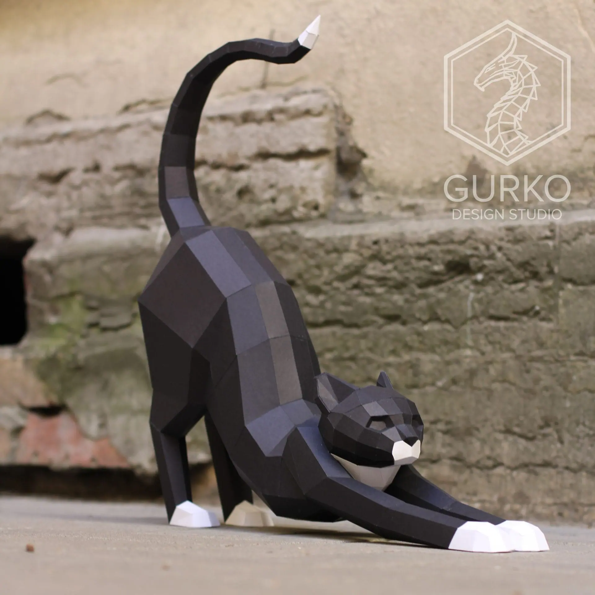 Papercraft Cat Good Morning, Pdf, Gurko, Low Poly, DIY Craft, DIY ...