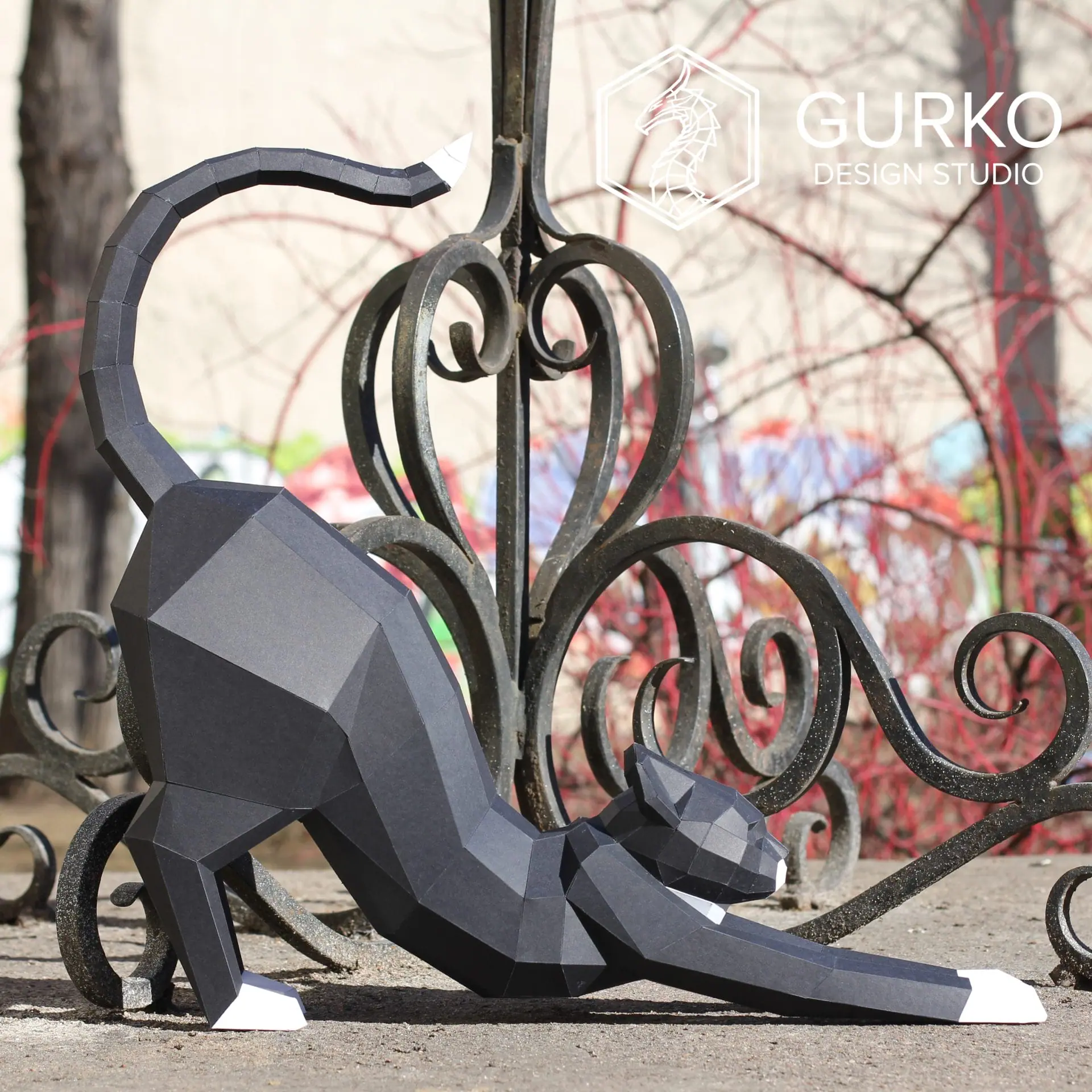 Papercraft Cat Good Morning, Pdf, Gurko, Low Poly, DIY Craft, DIY ...