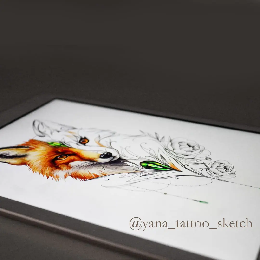 Fox Tattoo Design Fox Tattoo Drawing Idea For Females - Crealandia