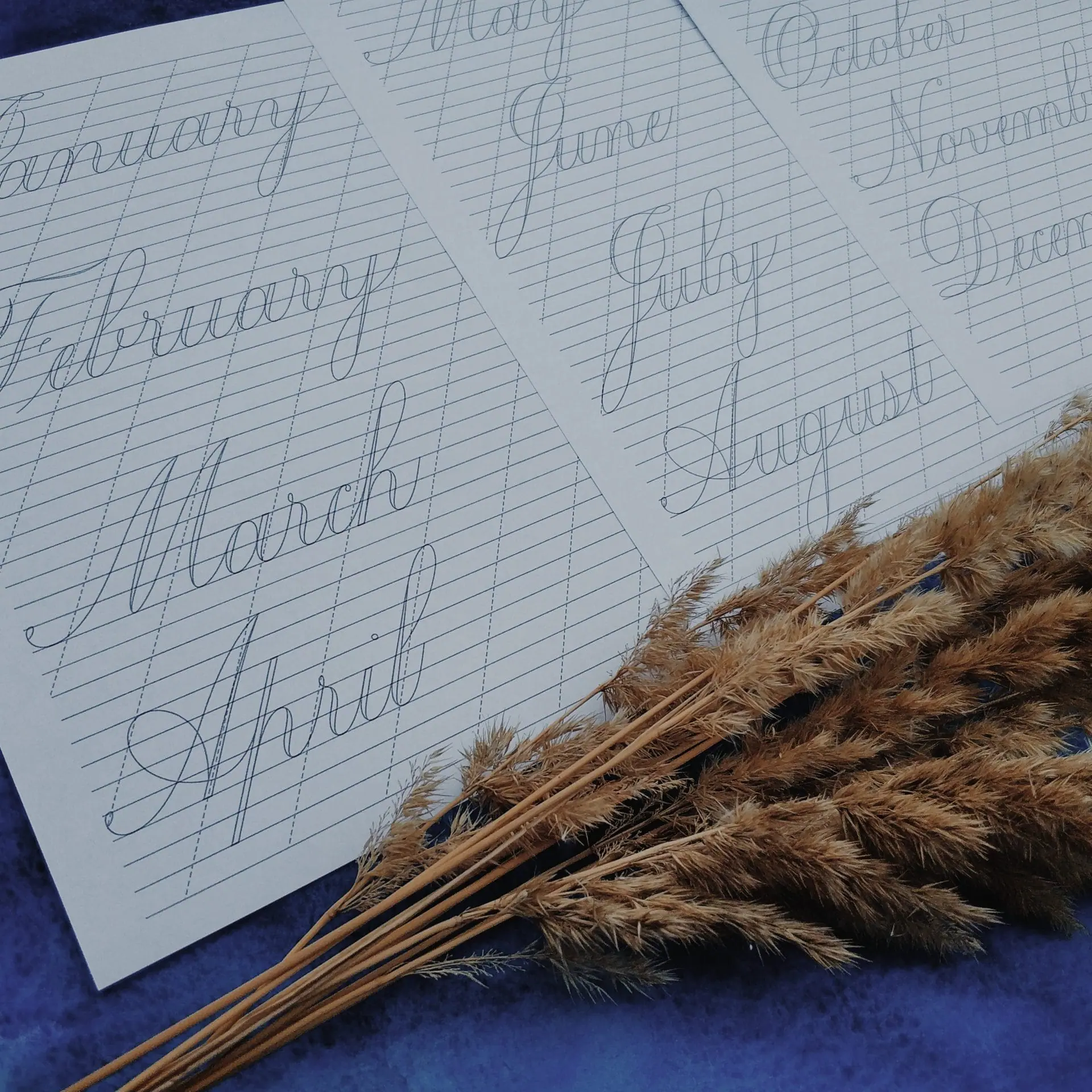 Faux Calligraphy Capital letters Printable Worksheets - Crealandia