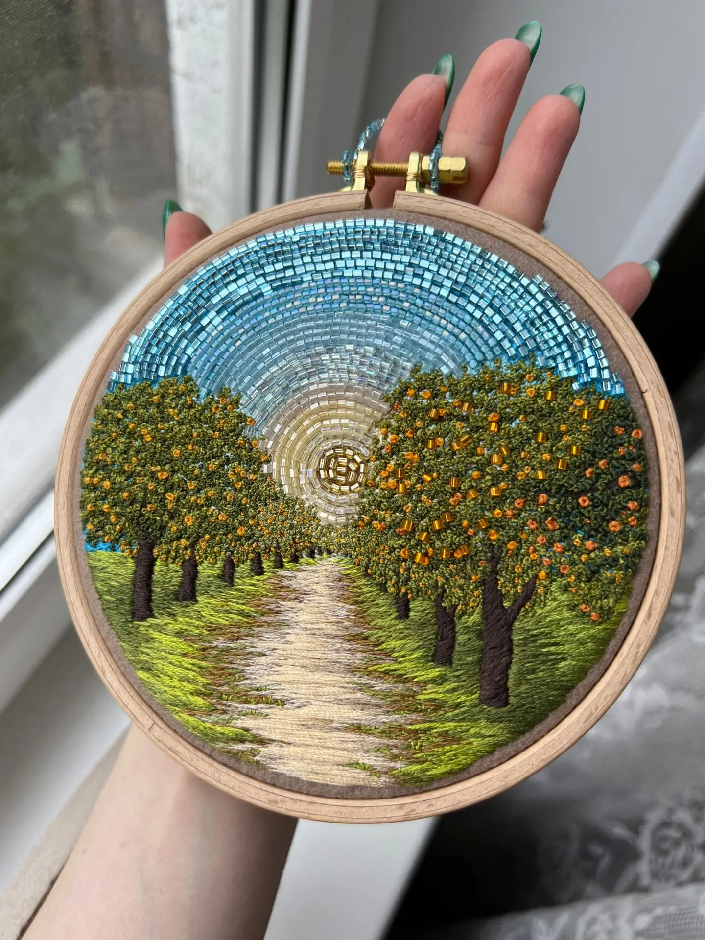 Orange Orchard embroidery (COMMISSIONED WORK) - Crealandia