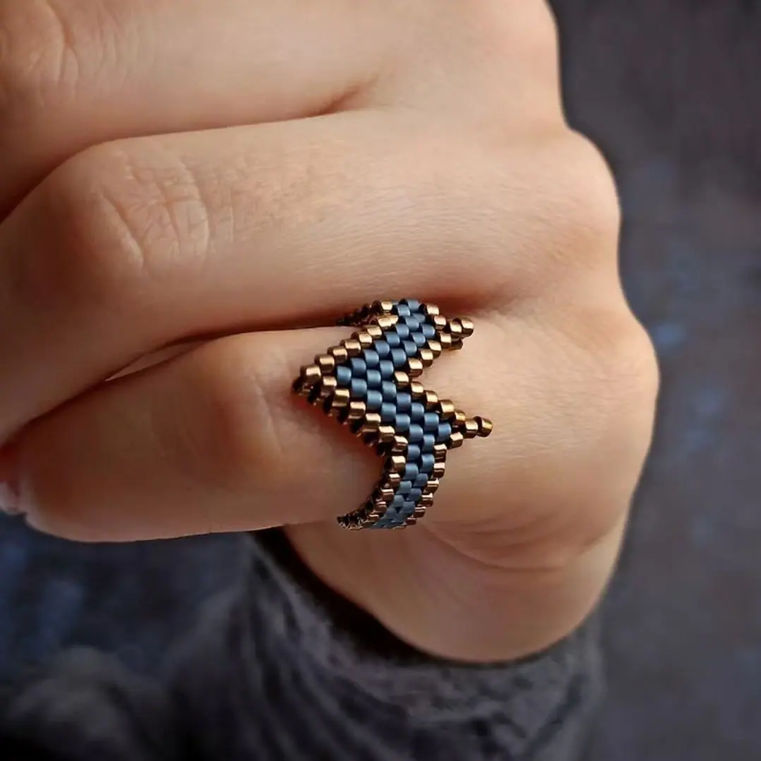 PDF tutorial - Beaded Arrow ring - Crealandia