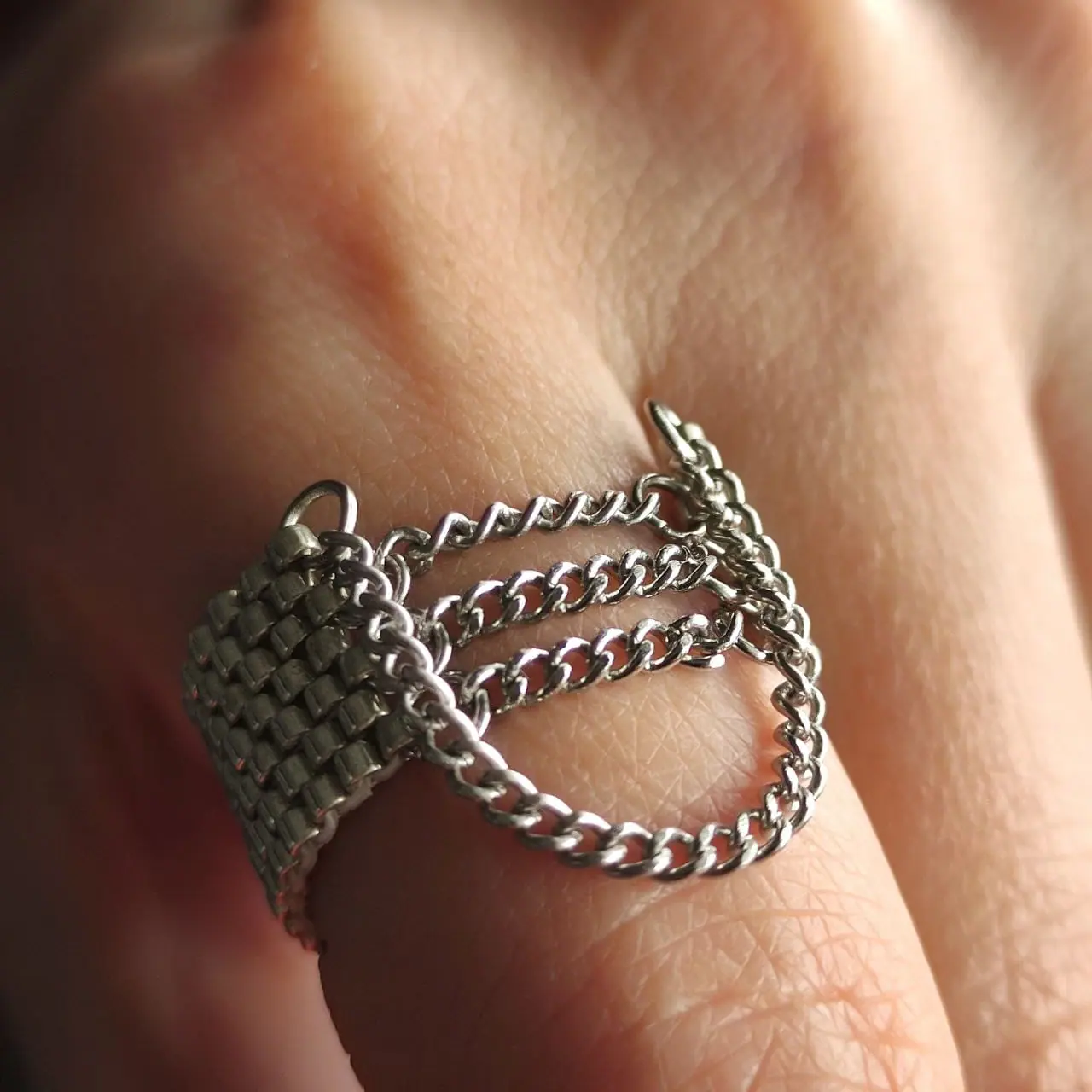 PDF tutorial - Beaded Chain ring - Crealandia