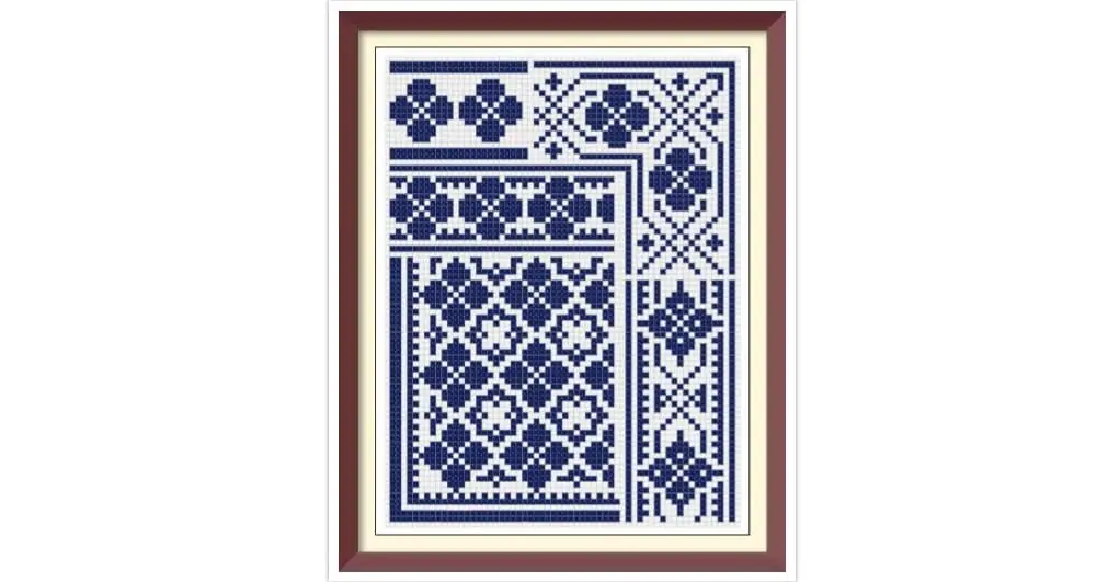 Borders Cross Stitch Pattern Antique Sampler - Crealandia