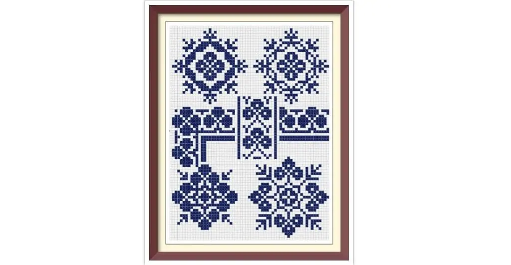 Borders Cross Stitch Pattern Antique Sampler - Crealandia