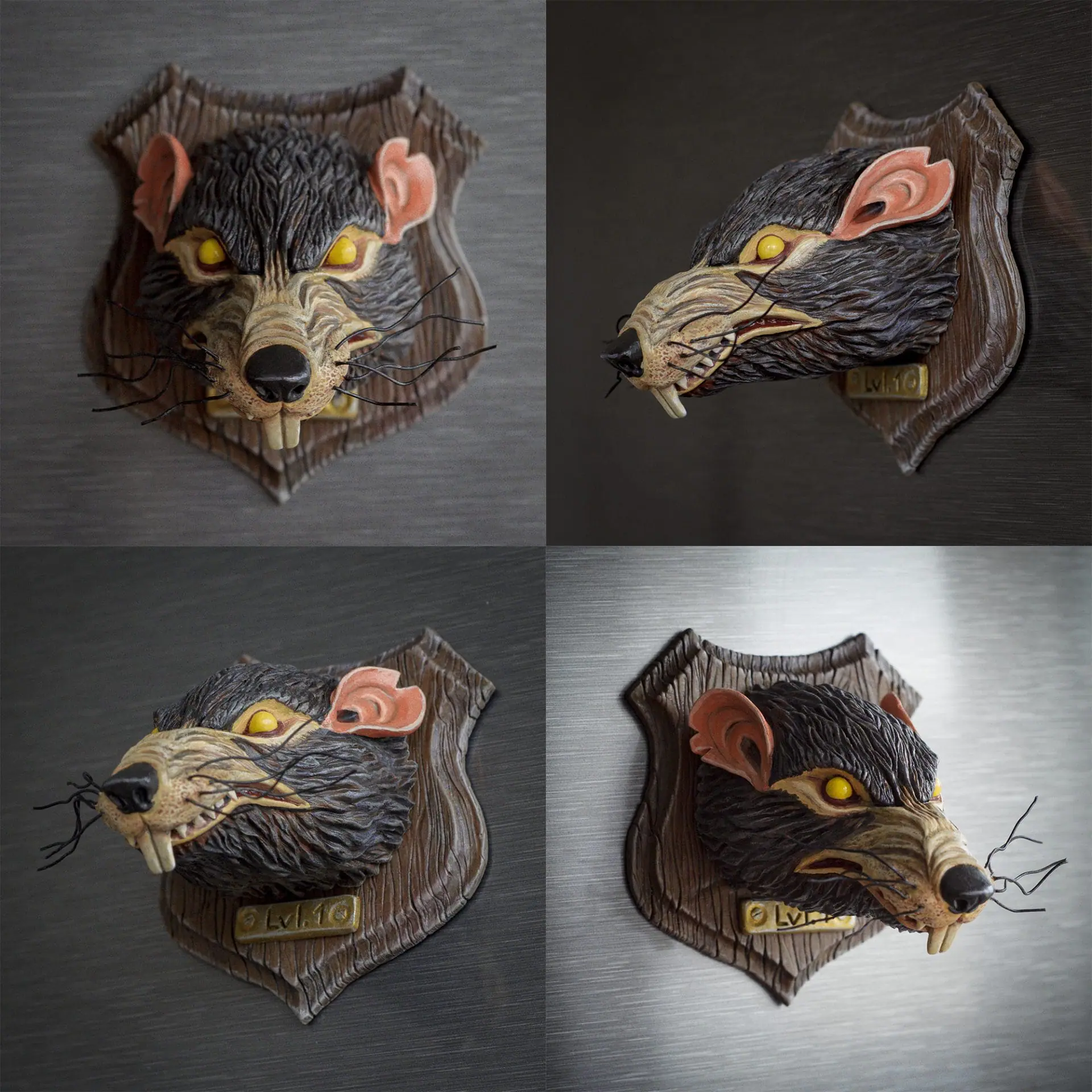 Trophy head of a rat of the first level, souvenir