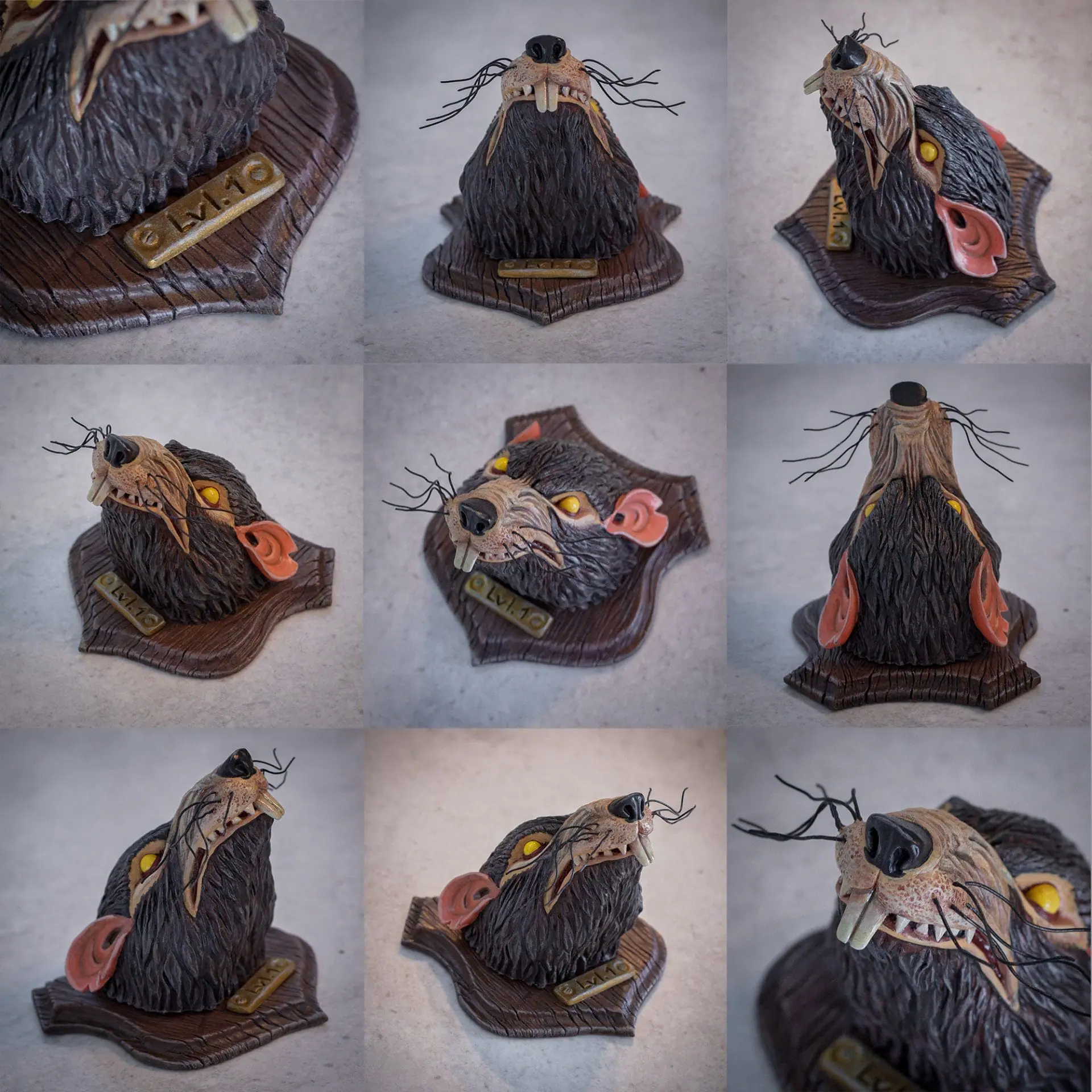 Trophy head of a rat of the first level, souvenir