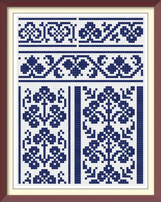 Borders Cross Stitch Pattern Antique Sampler - Crealandia