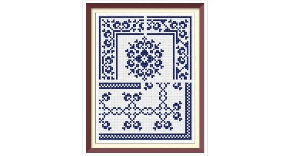 Borders Cross Stitch Pattern Antique Sampler - Crealandia