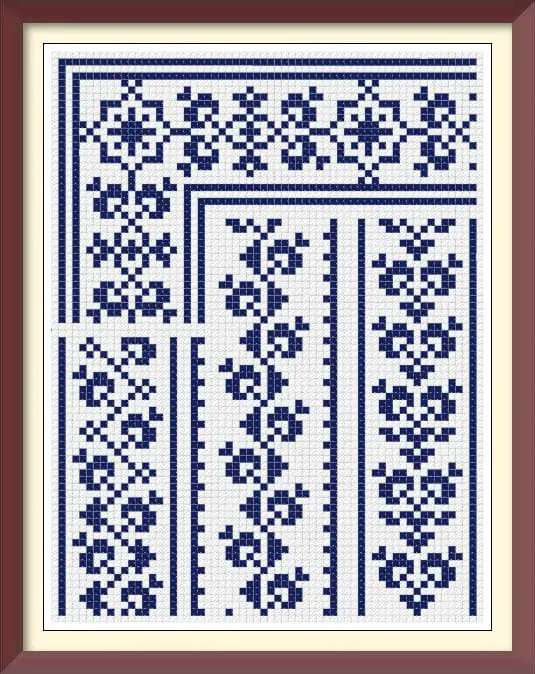 Borders Cross Stitch Pattern Antique Sampler - Crealandia