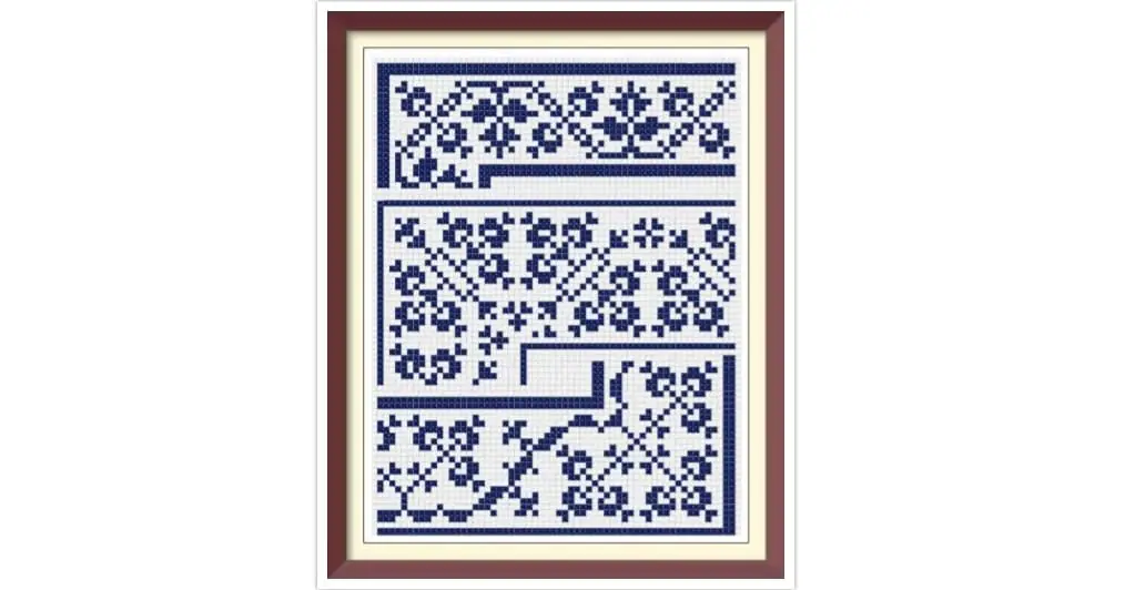 Borders Cross Stitch Pattern Antique Sampler - Crealandia