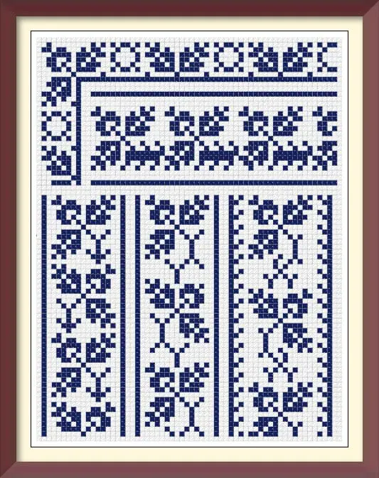 Borders Cross Stitch Pattern Antique Sampler - Crealandia