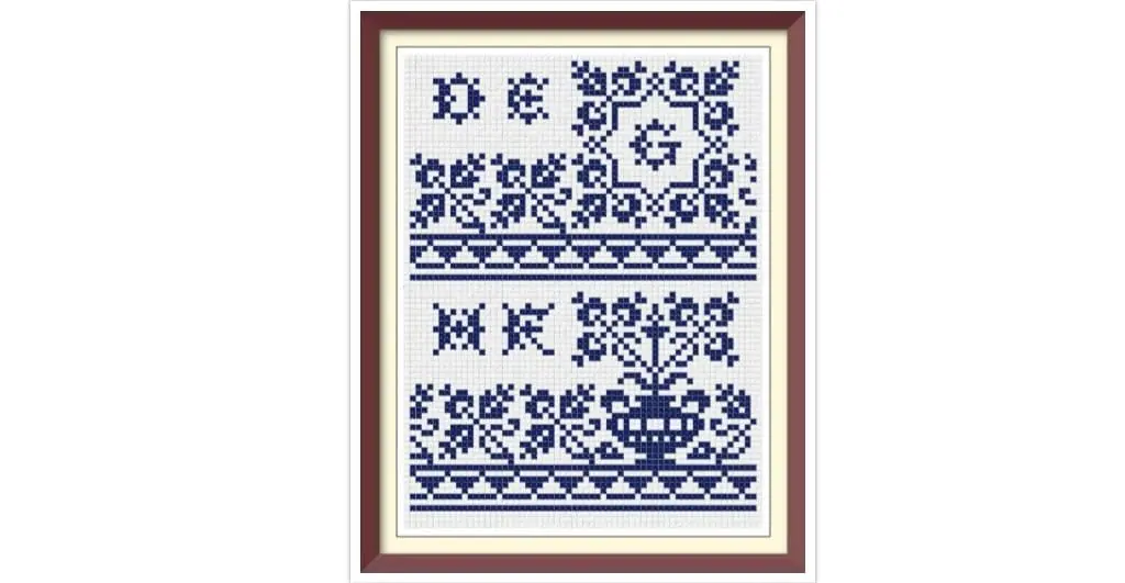 Borders Cross Stitch Pattern Antique Sampler - Crealandia