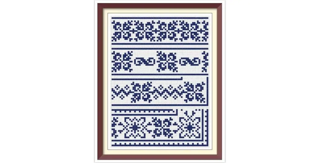 Borders Cross Stitch Pattern Antique Sampler - Crealandia