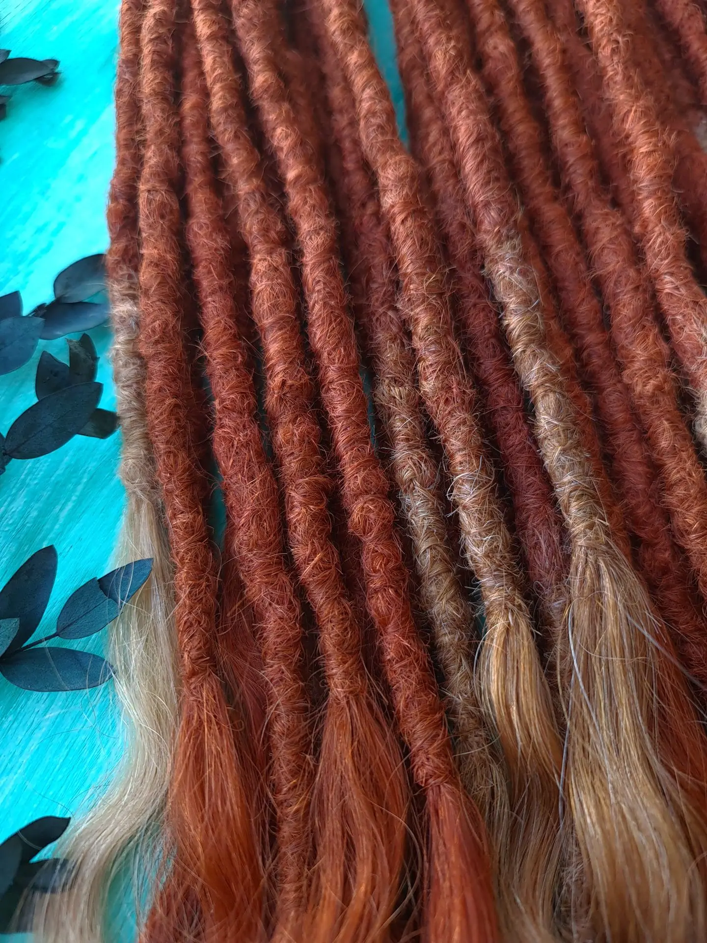 Copper Blonde human wavy hair texture dreadlocks, DE/SE dreads - Crealandia