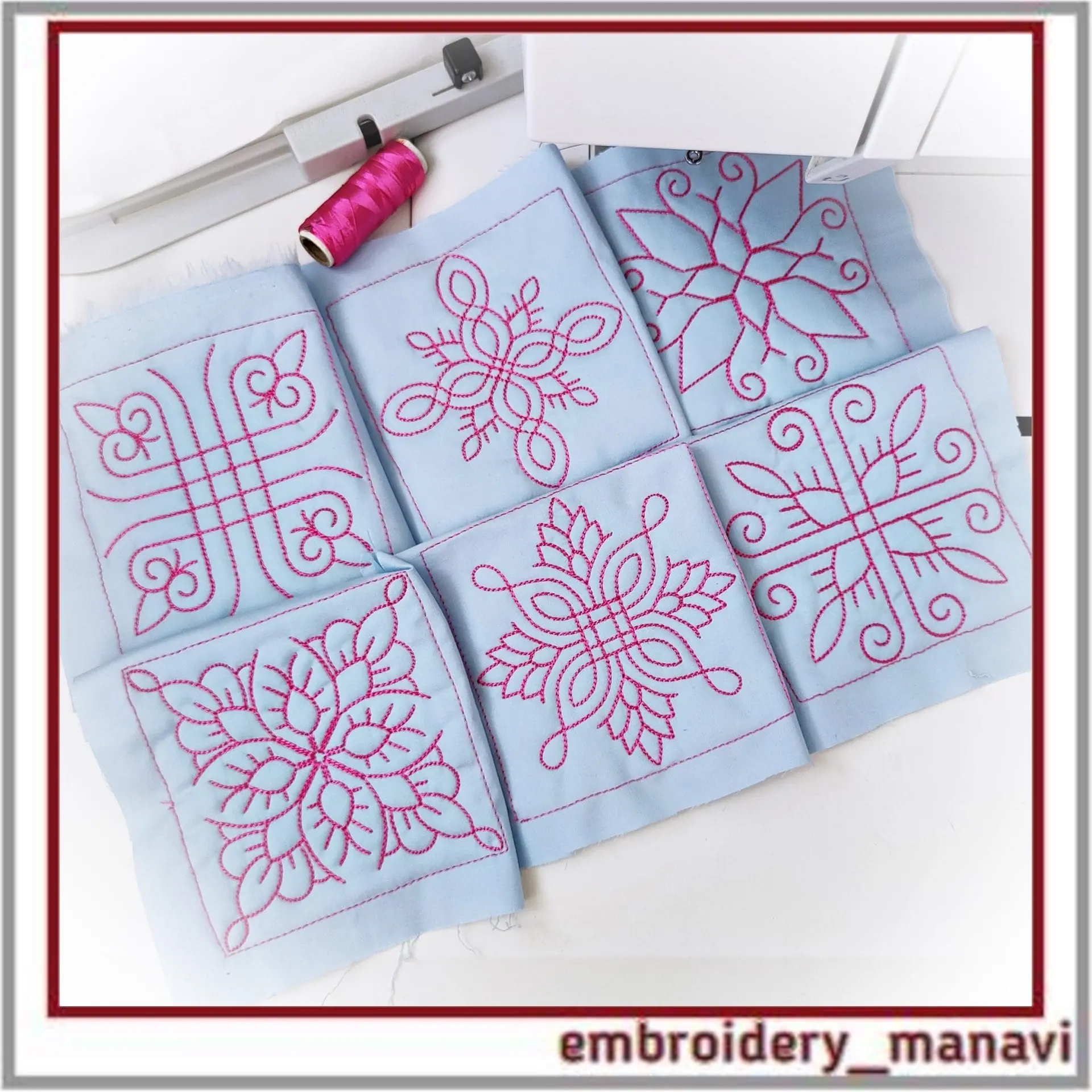 Quilt Block 42 Quilting Designs by Embroidery Manavi 05