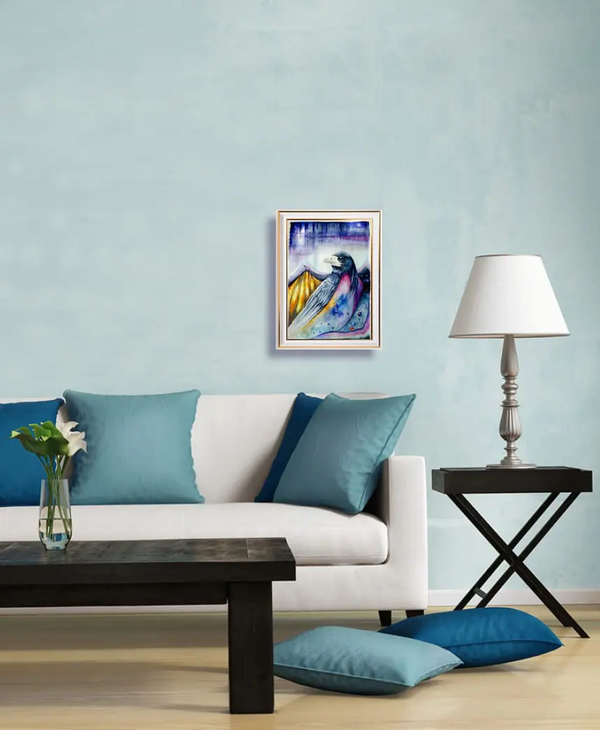 Halloween Rook (crow) watercolor painting wall decor original art ...