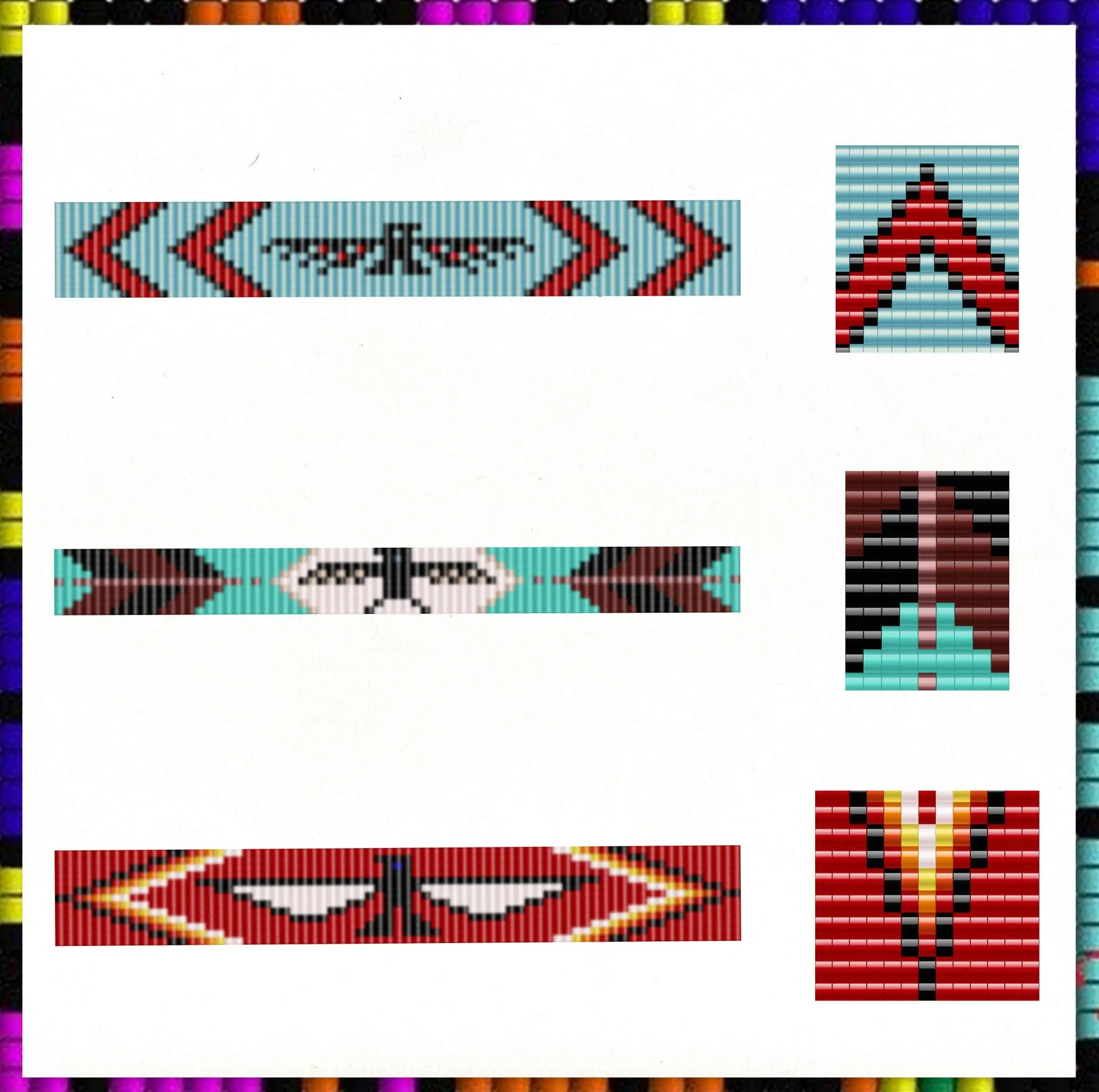 Bead bracelet pattern Eagle Loom stitch PDF file Set