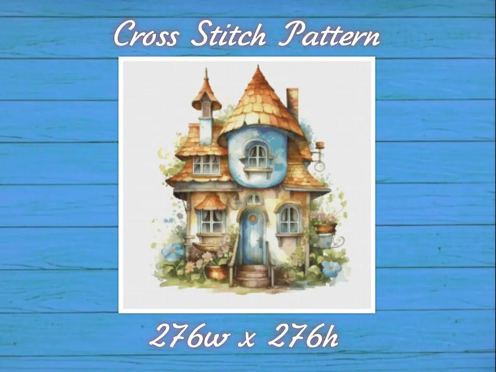 Cottage Cross Stitch Pattern Vintage Counted