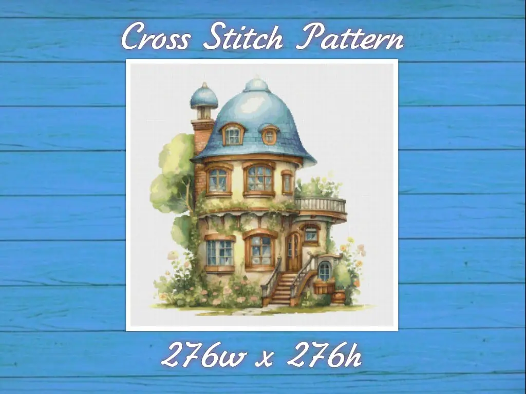 Cottage Cross Stitch Pattern Vintage Counted