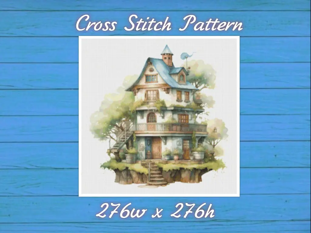 Cottage Cross Stitch Pattern Vintage Counted