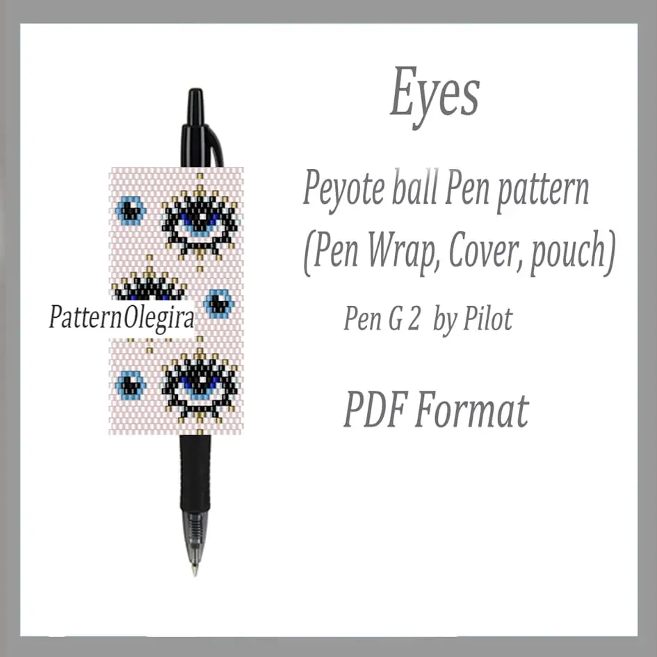 Eyes bead pattern Eyes bead cover pen Olegirabeadpatterns