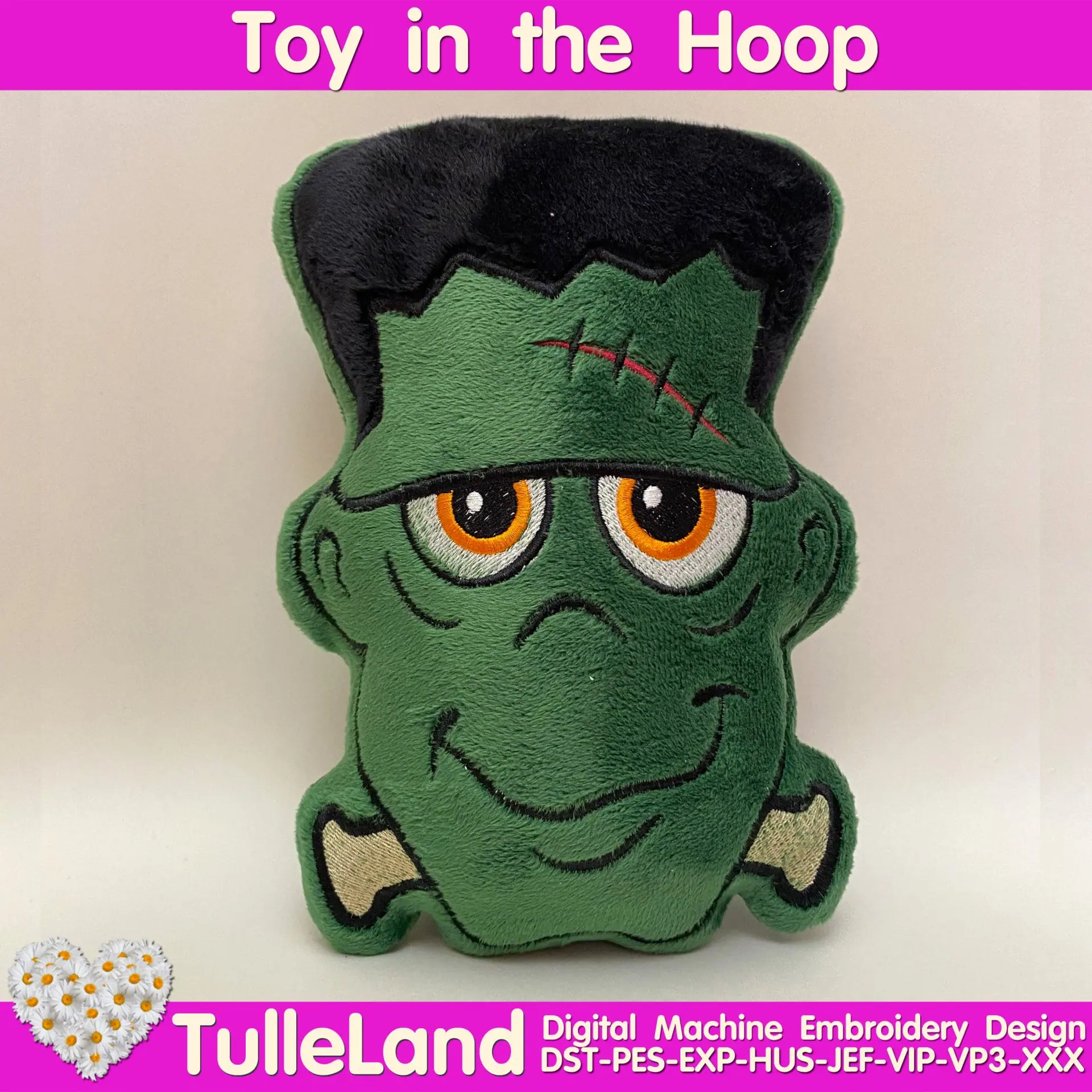 ITH Pattern Machine embroidery design Halloween Frankenstein Toy