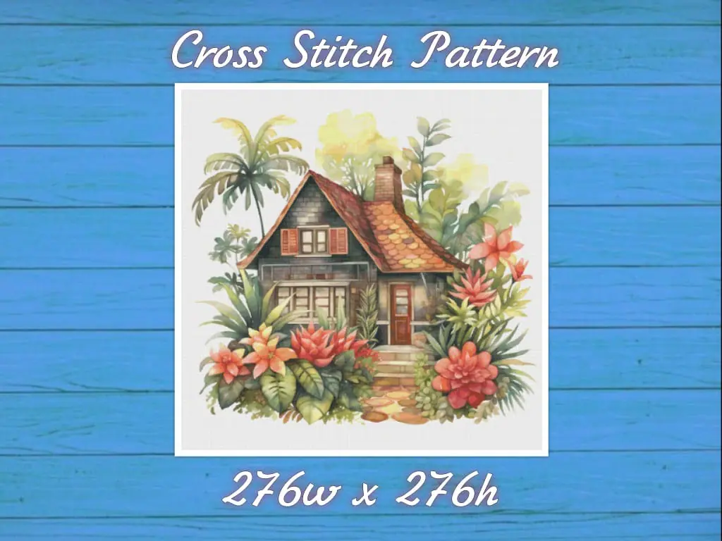 Cottage Cross Stitch Pattern Vintage Counted