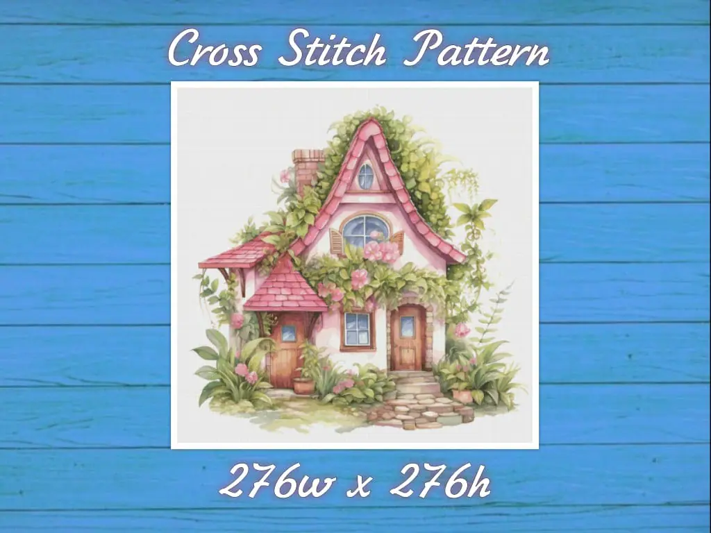 Cottage Cross Stitch Pattern Vintage Counted
