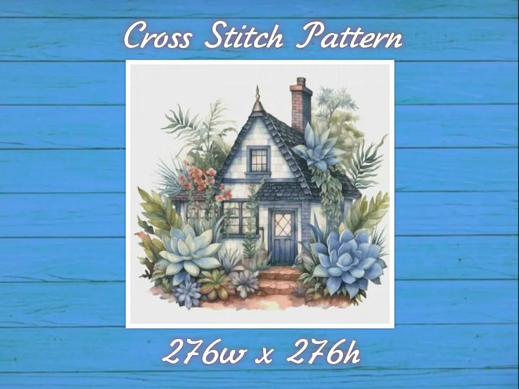 Cottage Cross Stitch Pattern Vintage Counted
