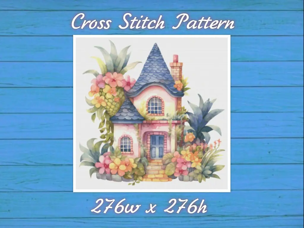 Cottage Cross Stitch Pattern Vintage Counted